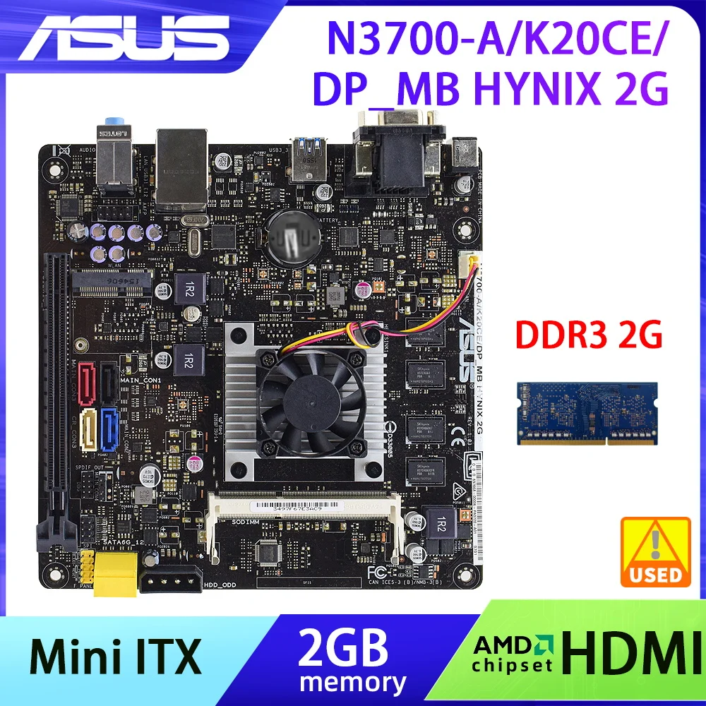ASUS mini itx Motherboard N3700-A/K20CE DP MB DDR3 2G IHYNIX AMD integrated N3700 Quad-core CPU+ ...
