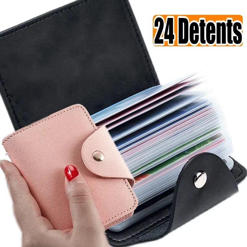 New-24-Slots-Bits-Card-Holder-Bag-Simple-Solid-Color-Pocket-Case-Women ...