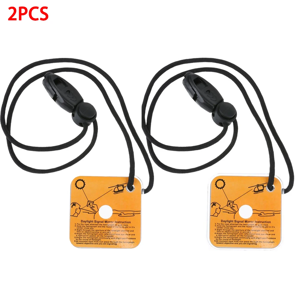 Outdoor Emergency Survival Reflective Signal Mirror Whistle Practical ...
