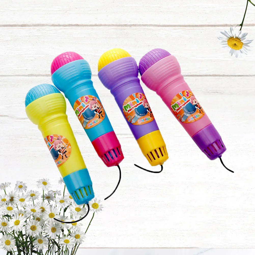 4 PCS Plastic Echo Microphone Miniature Toys Plastic Microphone Toy ...