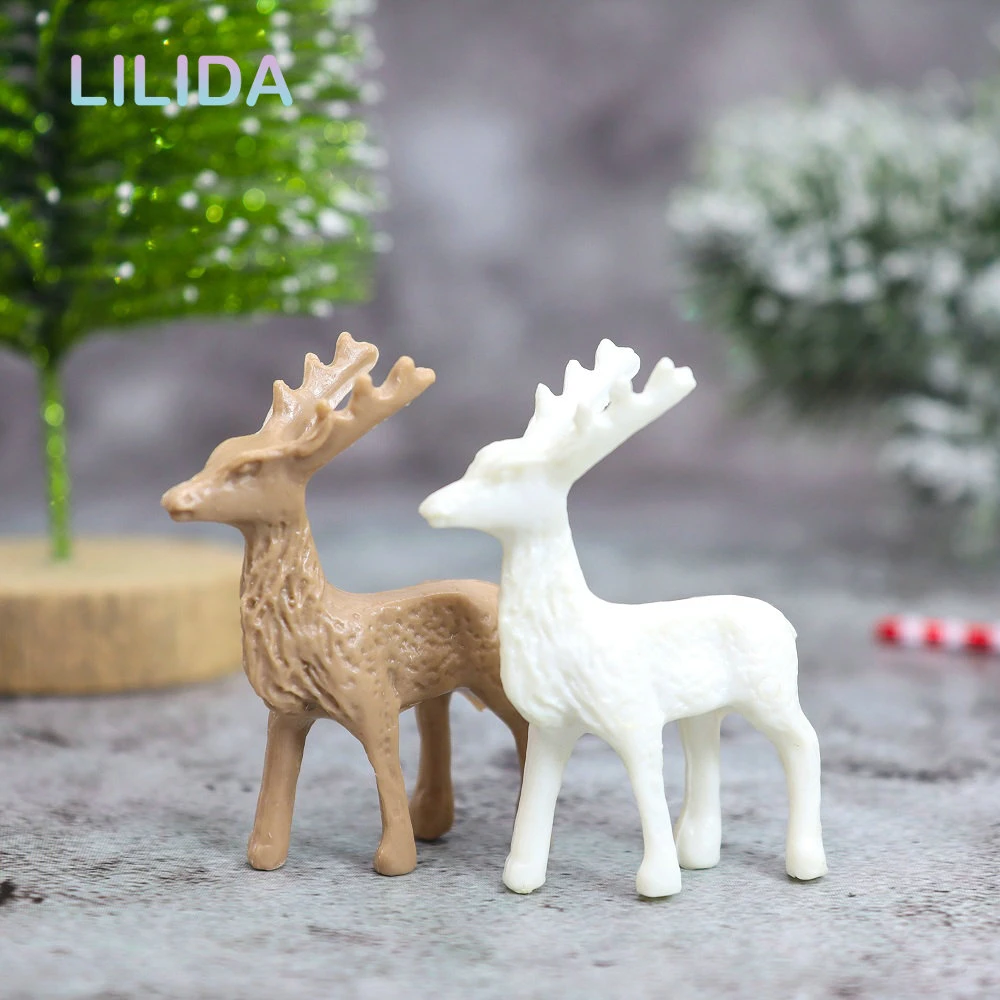 HOT Christmas White Elk Dolls MINI Reindeer Decorations Kids Toys Deer ...