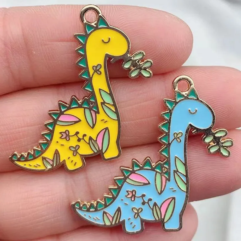 10pcs-Enamel-Cartoon-Lovely-Dinosaur-Enamel-Metal-Charms-Earring ...