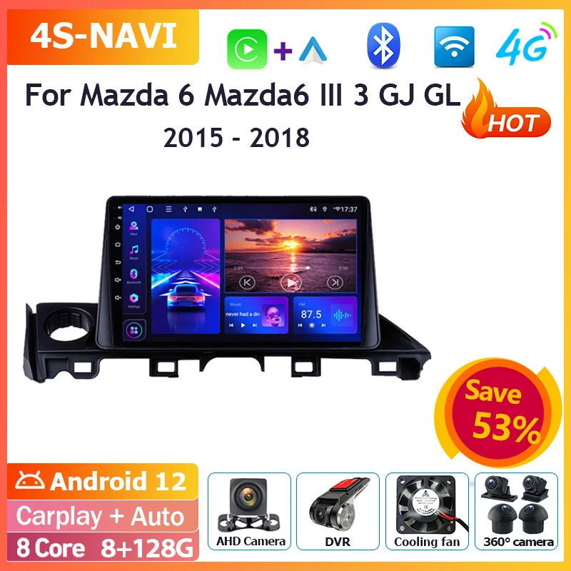 Car Android Auto Radio Multimedia Player For Mazda 6 Mazda6 III 3 GJ GL ...