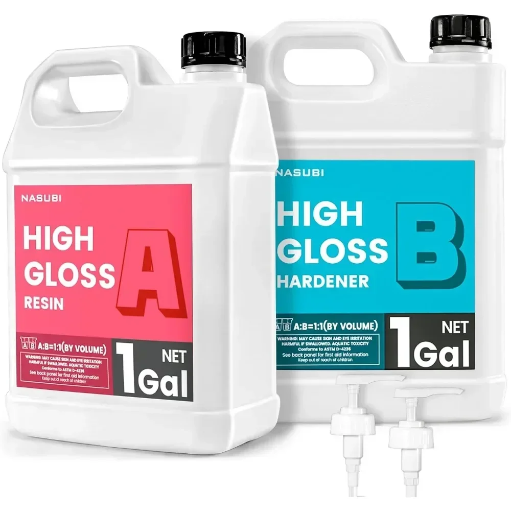 Crystal-Clear-Epoxy-Resin-with-Pumps-Easy-to-Use-Resin-for-Tabletop-Art ...