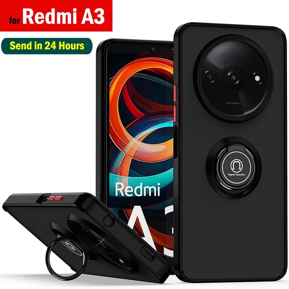 Shockproof-Funda-for-Redmi-A3-Case-Magnetic-Rotate-Ring-Stand-Holder ...