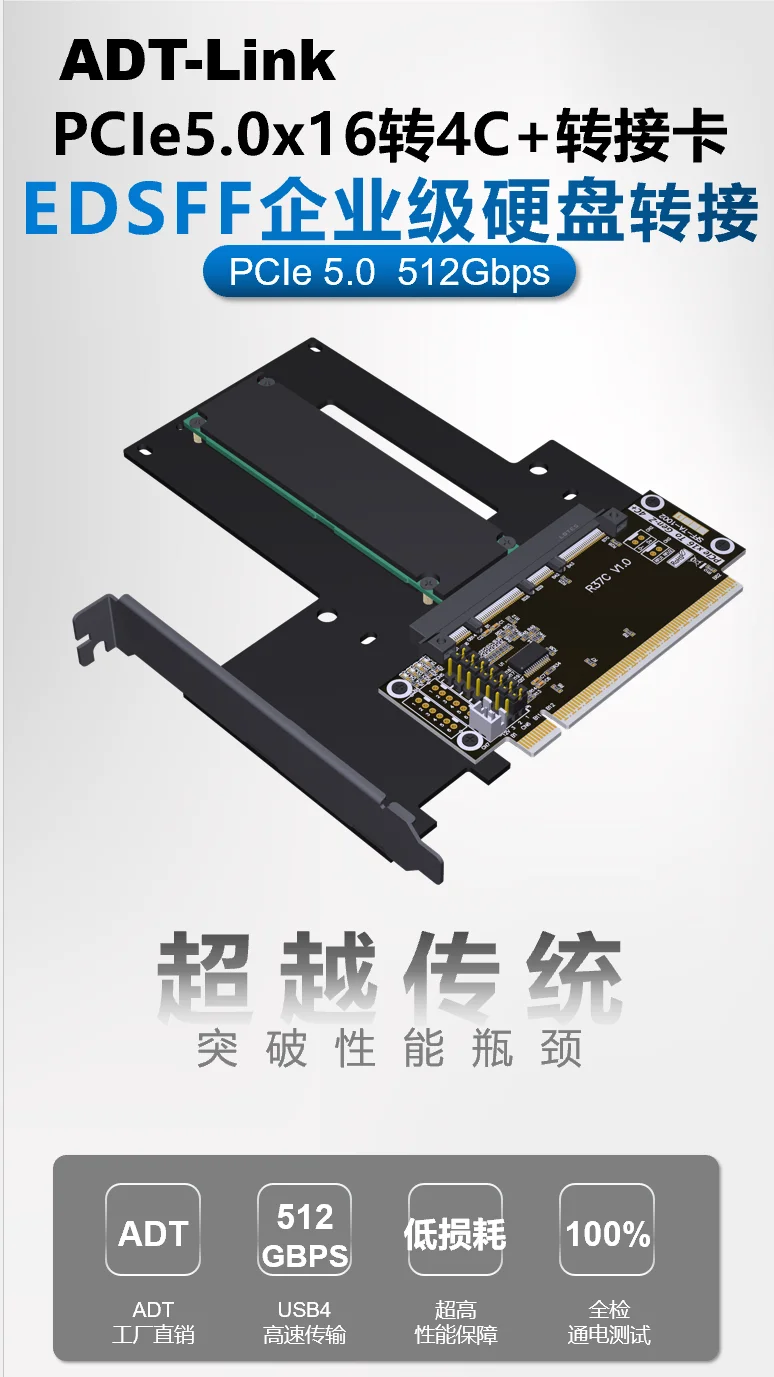 EDSFF PCIe 5.0 x16 4C+ Riser Card 4C+ Тест расширения Защитная карта ...