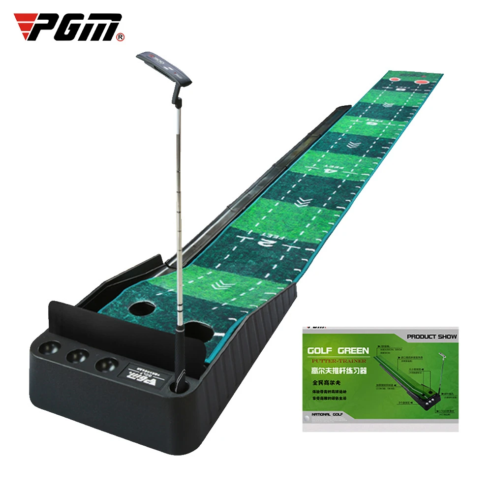 PGM 3M Golf Putting Practice Mat Indoor Home Golf Putting Swing Trainer Simulator Green Mat Set ...
