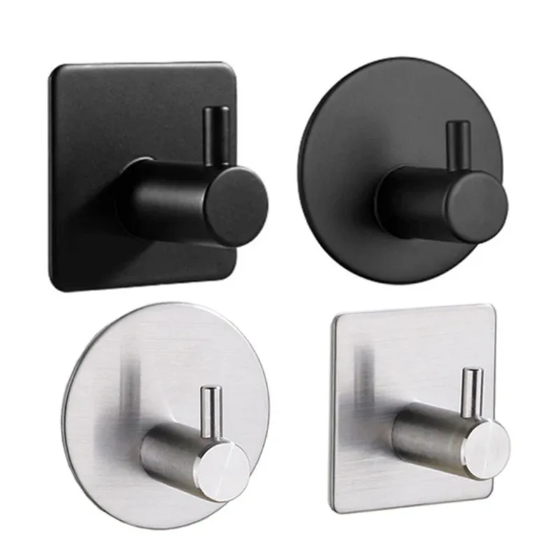1-2pcs-Adhesive-Wall-Hooks-Bathroom-Robe-Towel-Hanger-Door-Key-Holder ...