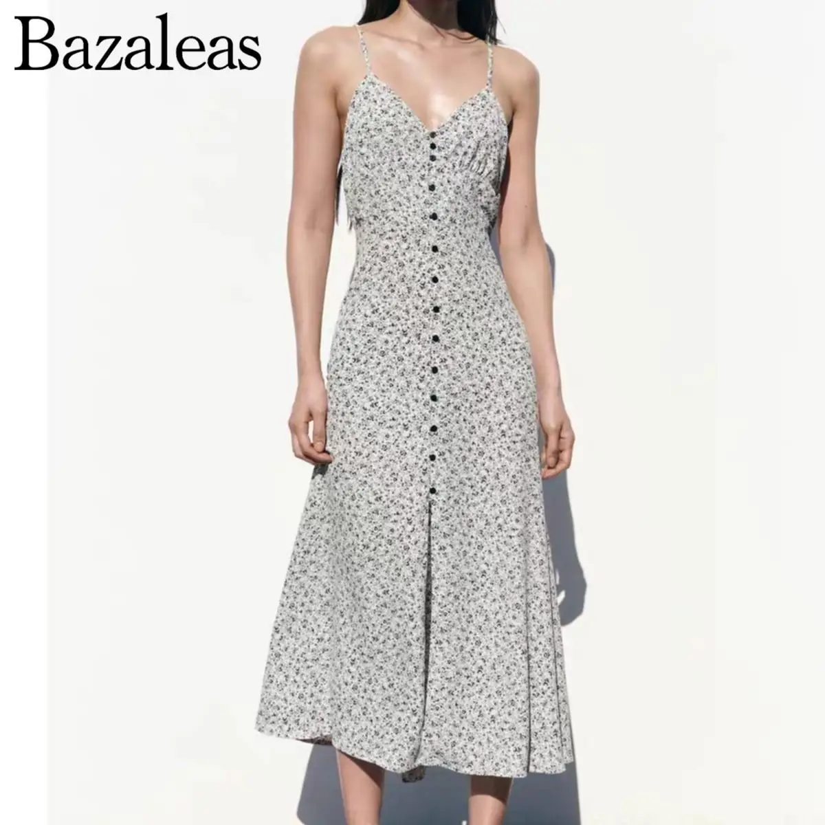 Bazaleas-vestido-de-verano-con-estampado-Floral-para-mujer-traje-Sexy ...