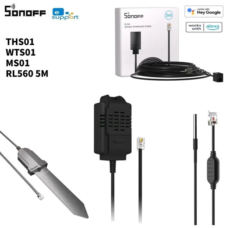 SONOFF H Elite/Origin Sensor THS01 WTS01 MS01 5M Extension Cable RL560 ...