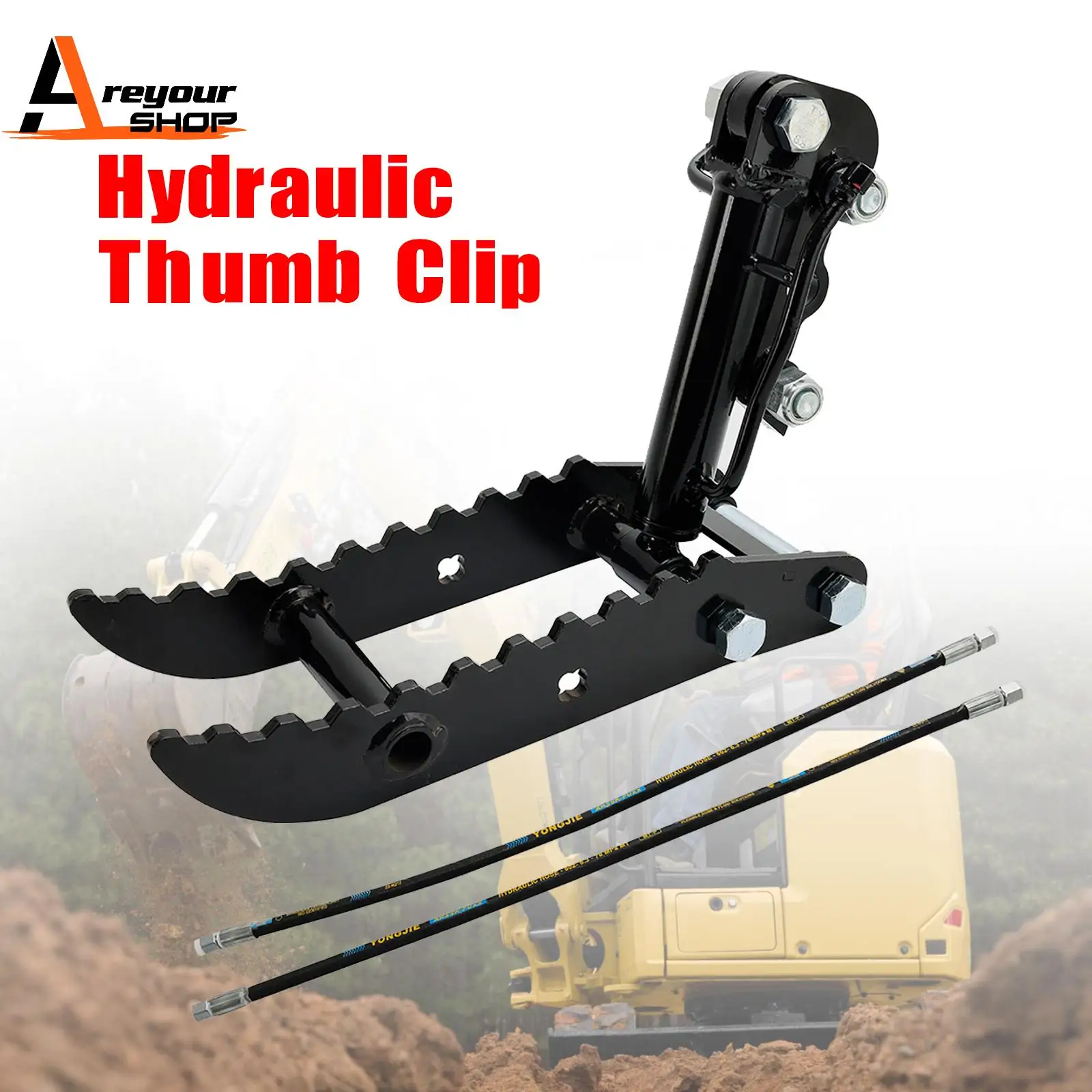 Areyourshop-Hydraulic-Thumb-Clip-Attachment-for-Mini-Excavators-Digger ...