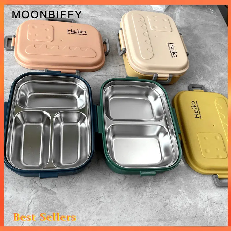 Stainless-Steel-Lunch-Box-Portable-Grids-Bento-Box-Candy-Color-Student ...