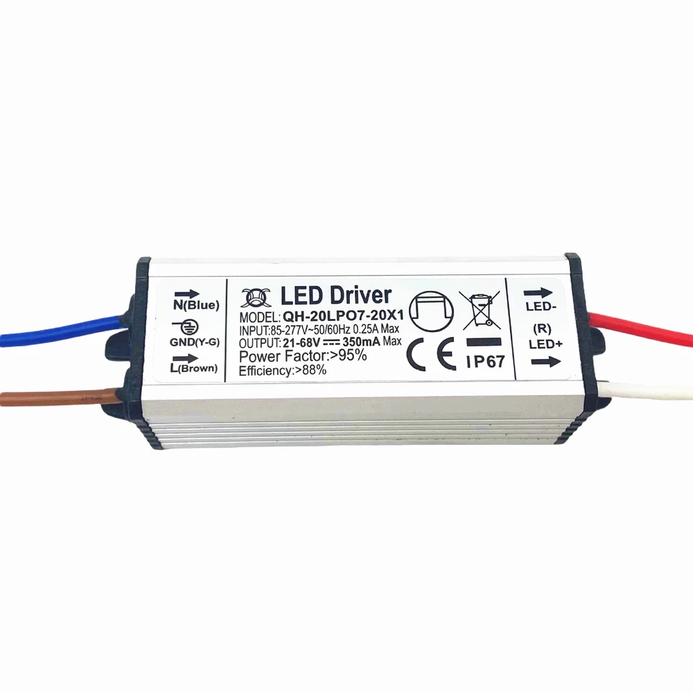 6-36x1W-300mA-350mA-6w-10w-20w-30w-36w-LED-Driver-waterproof-IP67-Power ...