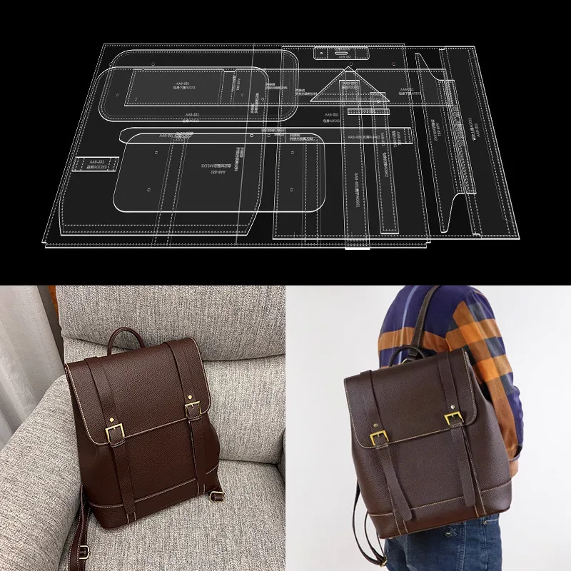 Handmade-Leather-Shoulder-and-Backpack-Sewing-Pattern-Hard-Acrylic-Mold ...