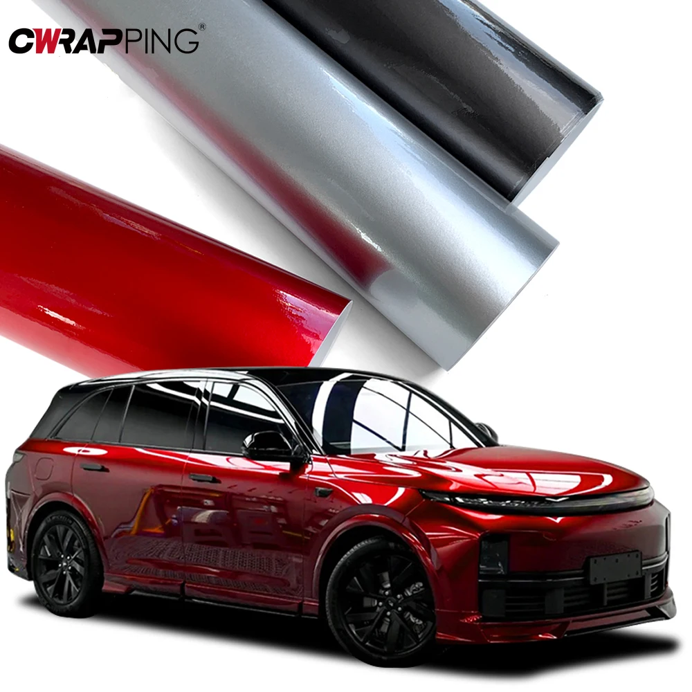 Car Glossy Stickers Self Adhesive Waterproof Vinyl Wrap Film 3color ...