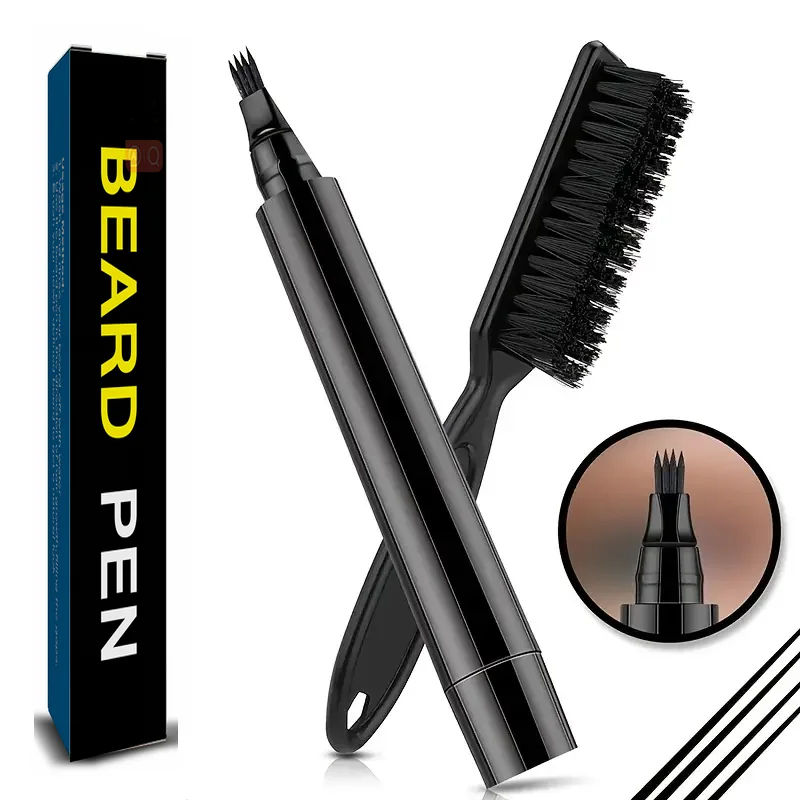 Pencil-Filler-For-Men-Black-Brown-4-Tip-Beard-Pen-Waterproof-Long ...
