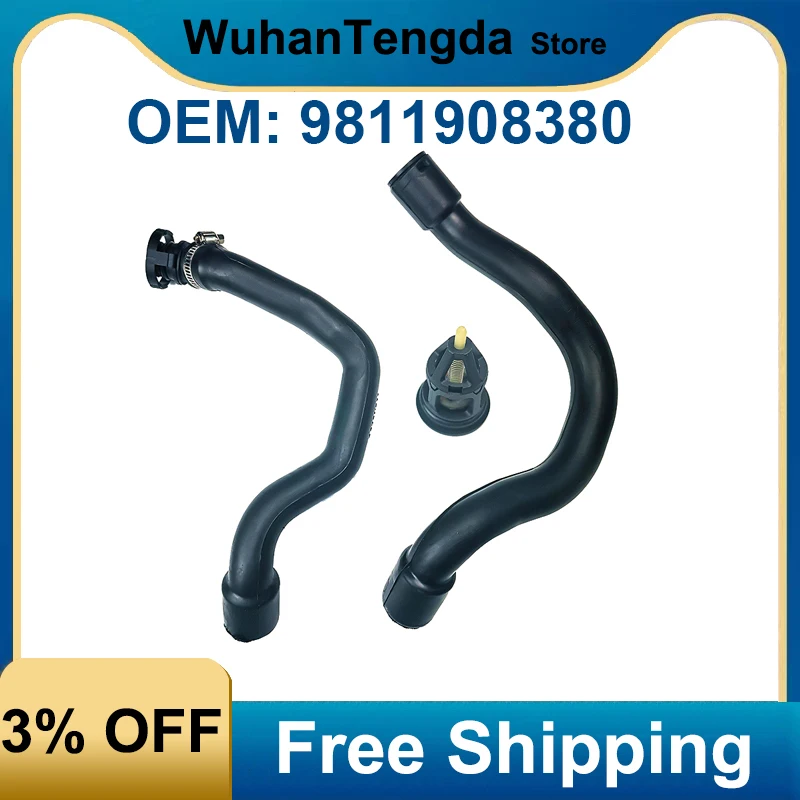 9811908380-New-Turbocharger-Air-Pipe-With-Valve-V763382280-for-Peugeot ...