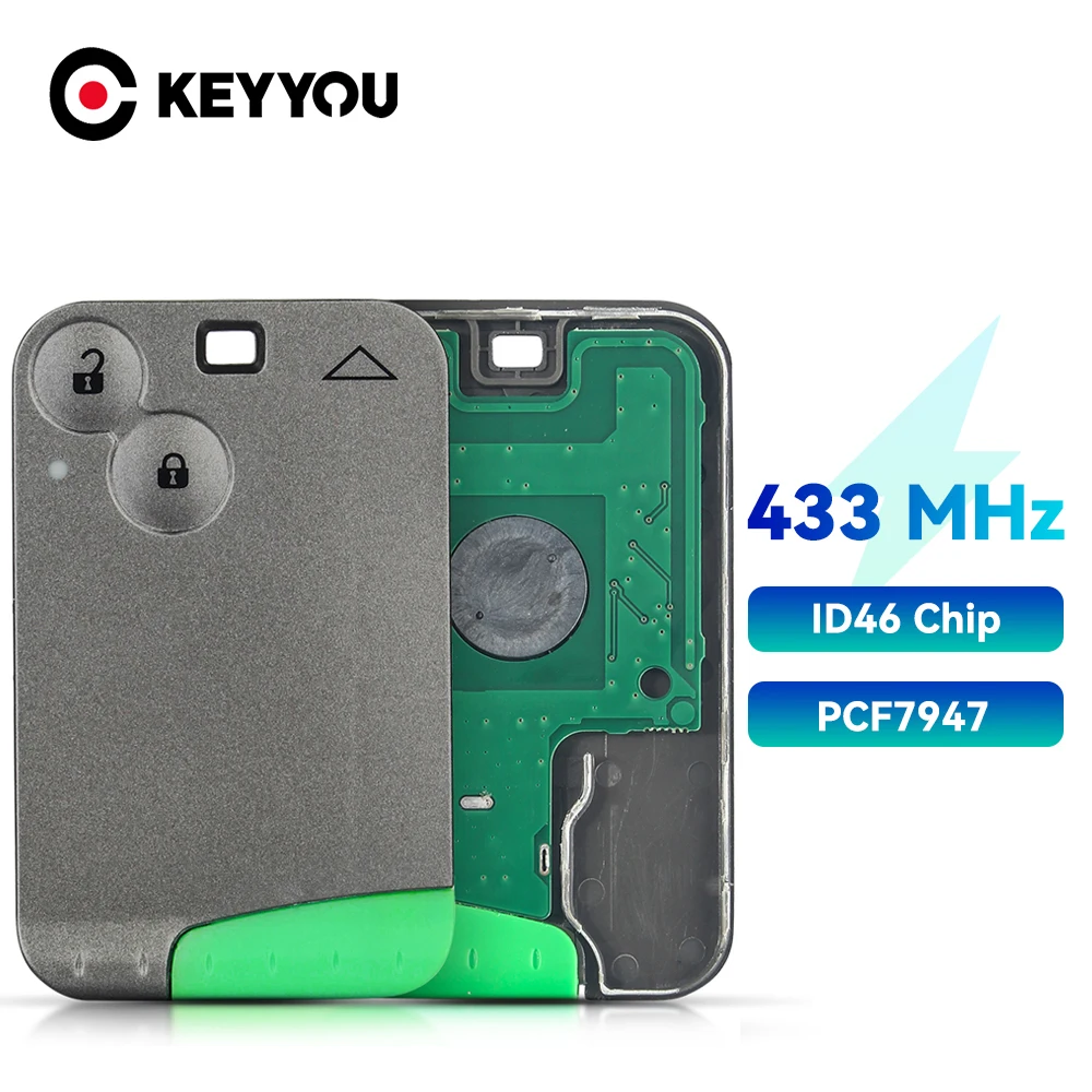 KEYYOU-carte-cl-t-l-commande-intelligente-2-boutons-433Mhz-transpondeur-PCF7947-ID46-pour ...