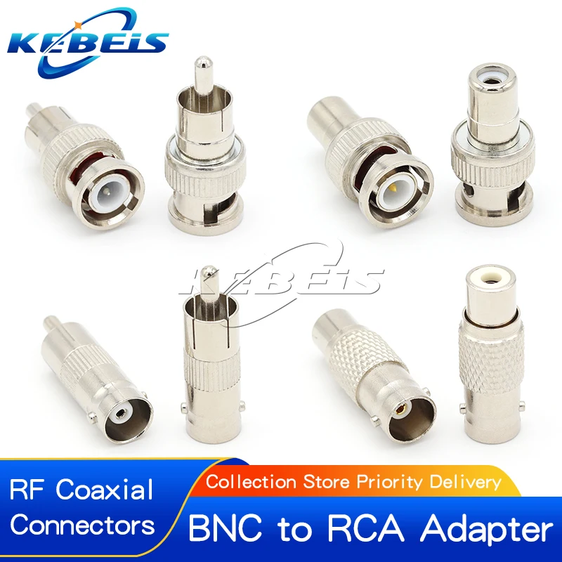 2Pcs-BNC-To-RCA-AV-Male-Female-Straight-Connector-RCA-To-BNC-Q9-Male ...