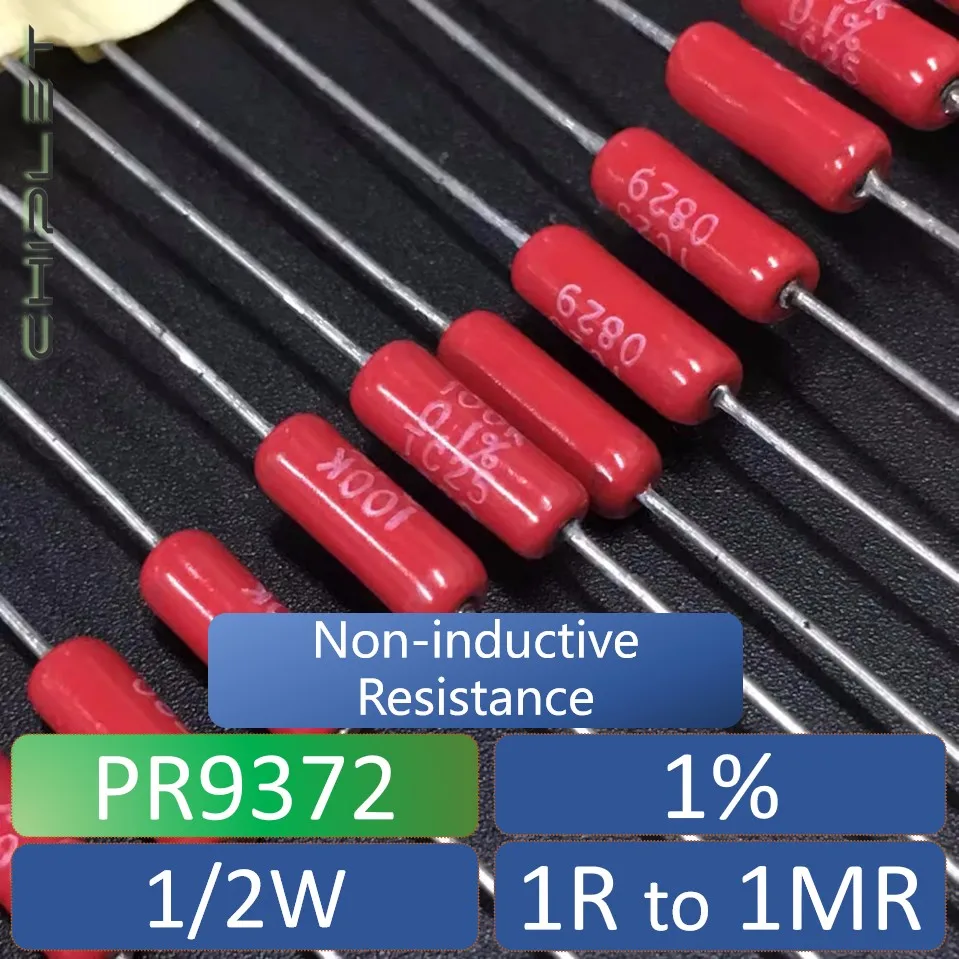 2Pcs Non-inductive Resistance PR9372 Audio Resistor 1/2W 1R 1MR 1% RA ...