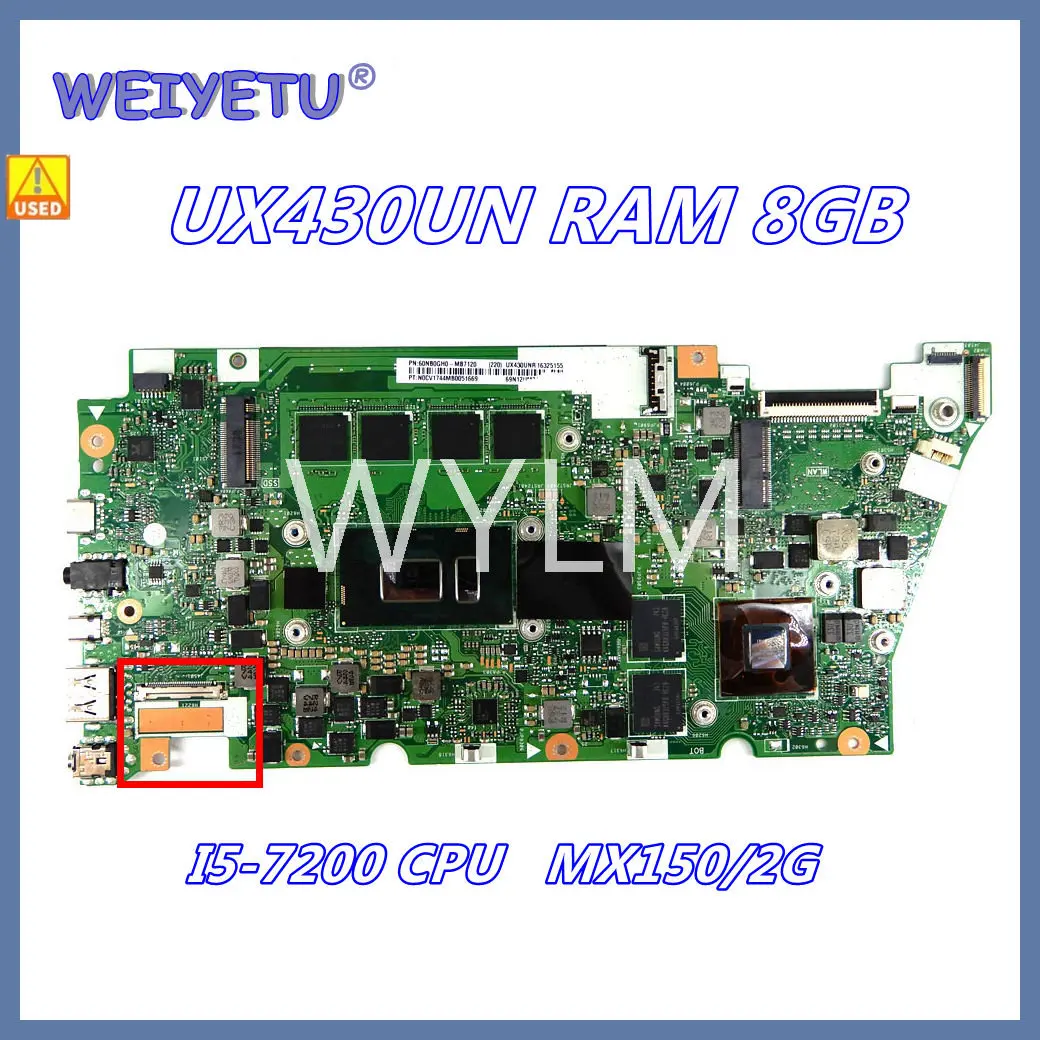 UX430UN-i5-7200CPU-8GB-RAM-MX150-2G-GPU-Mainboard-For-Asus-ZenBook-UX430UN-U4100U-U4100-Laptop.jpg