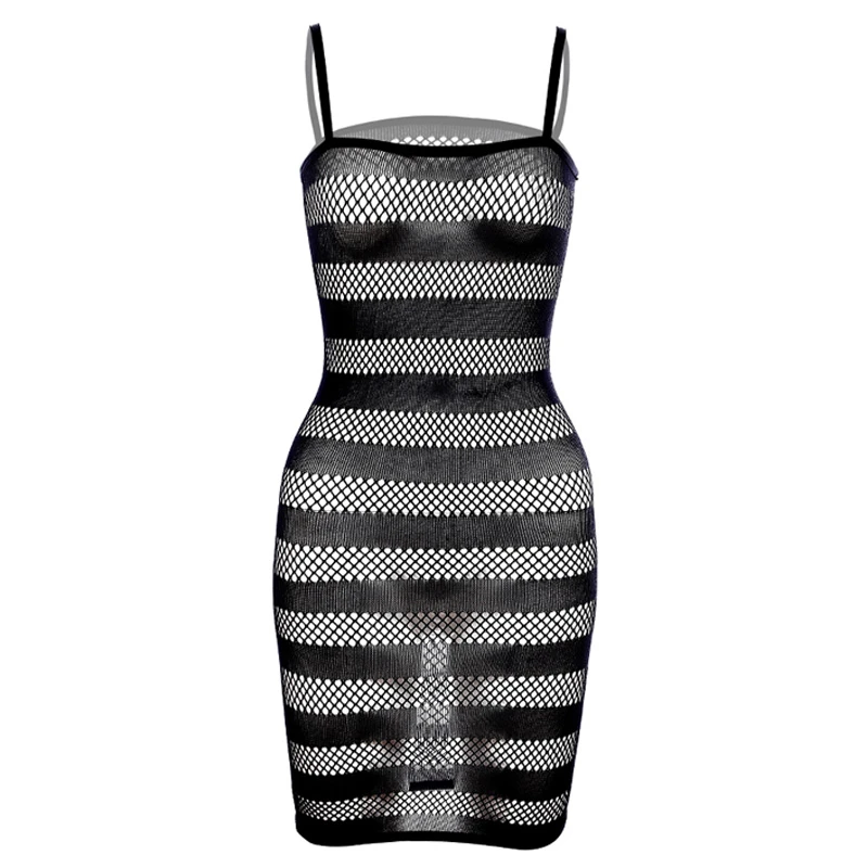 Sexy Ladies Sling Net Skirt Whole Body Hollow Out Fishnet Elasticity ...