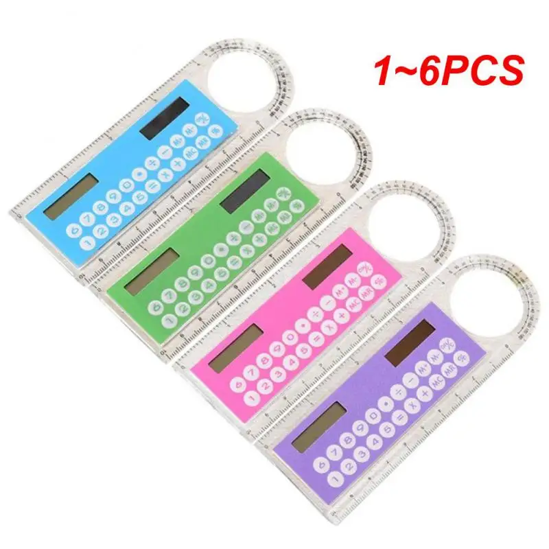 1-6PCS-Hot-Sale-Mini-Ultra-thin-Straight-Ruler-with-Solar-Calculator ...