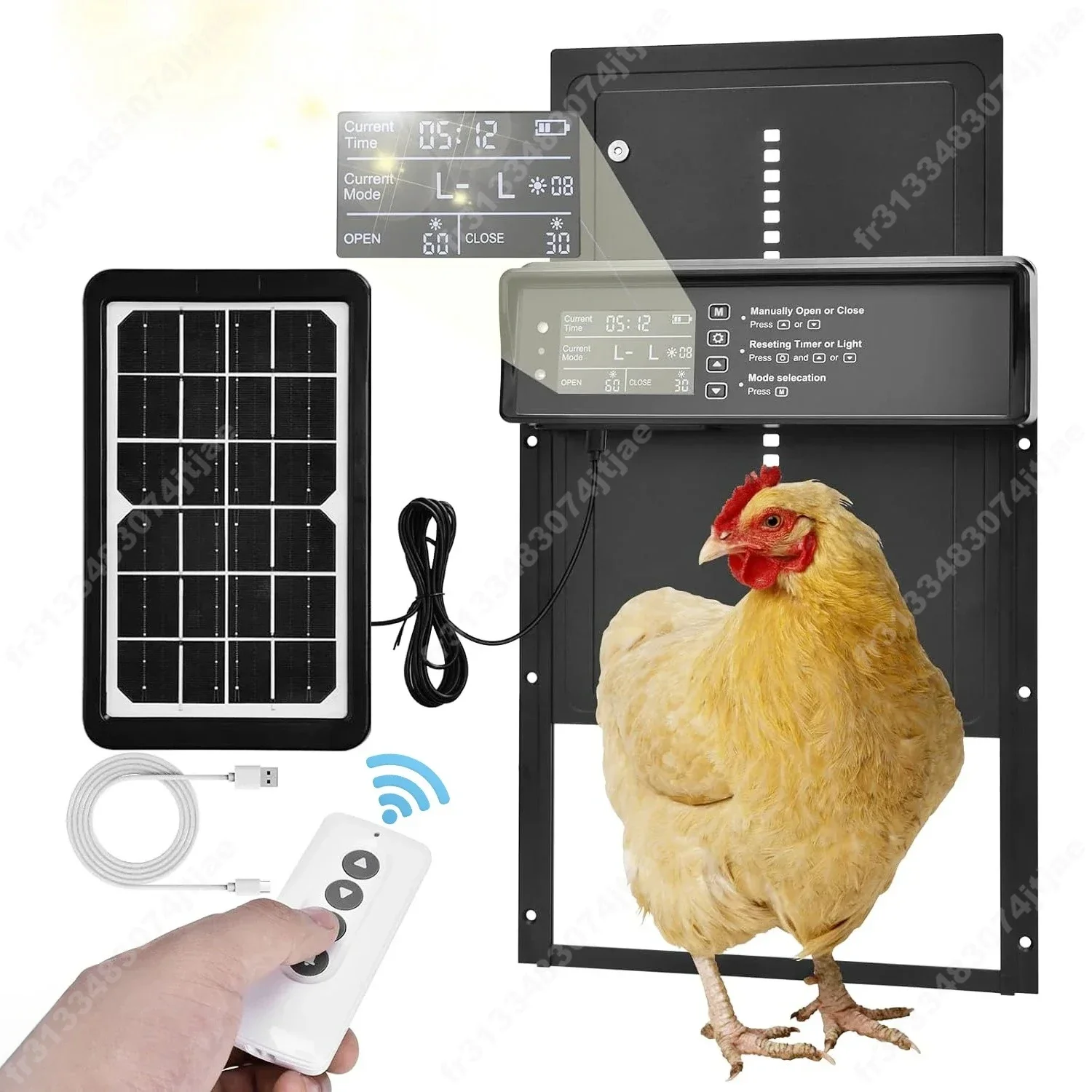 Solar-Chicken-Coop-Door-Automatic-Chicken-Door-Solar-Powered-USB ...