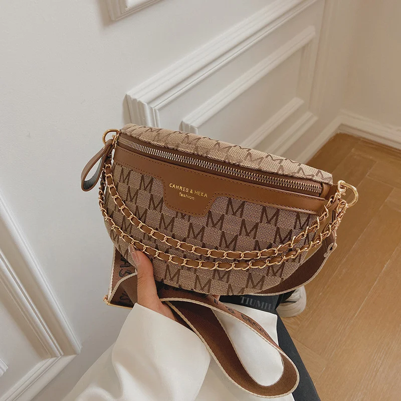 Women-s-Crossbody-Bag-Printed-Letter-Plaid-Pattern-Women-s-Chest-Bag ...