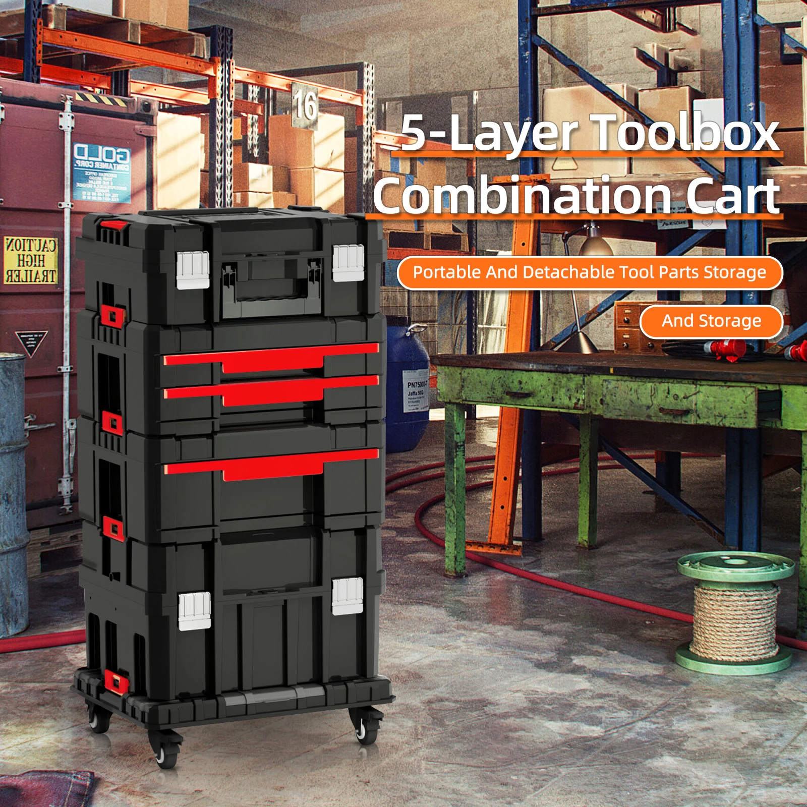 DELIXI ELECTRIC Multifunctional Toolbox,Folding Moving Toolbox,Sold ...