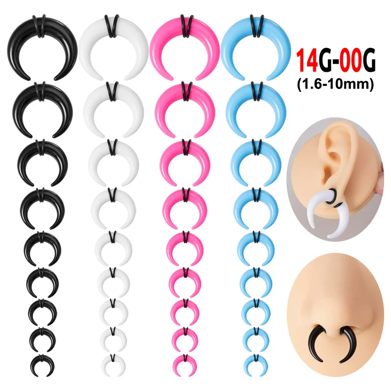 2pcs-Big-Size-Buffalo-Horn-Nose-Piercing-Acrylic-Septum-Ring-Ear-Taper ...