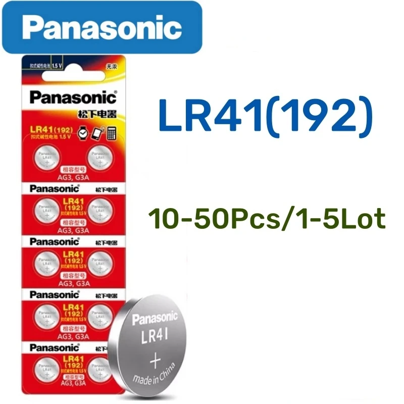 10-50pcs-Original-Panasonic-AG3-LR41-Cell-Coin-Alkaline-Battery-Button ...