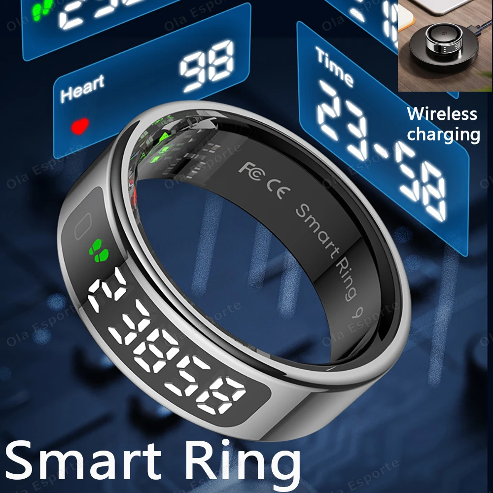 2025 New Display Screen R12 Smart Ring with Touch,Health Monitor ...