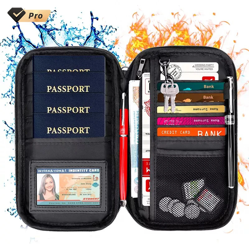RFID-Protect-Privacy-Fireproof-Money-Bag-Passport-Holder-Passport-Bag ...