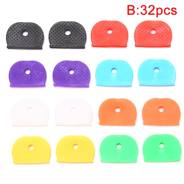 1/10/24/32/50Pcs Elastic Case Keyring Rubber Soft Keys Locks Cap Topper ...