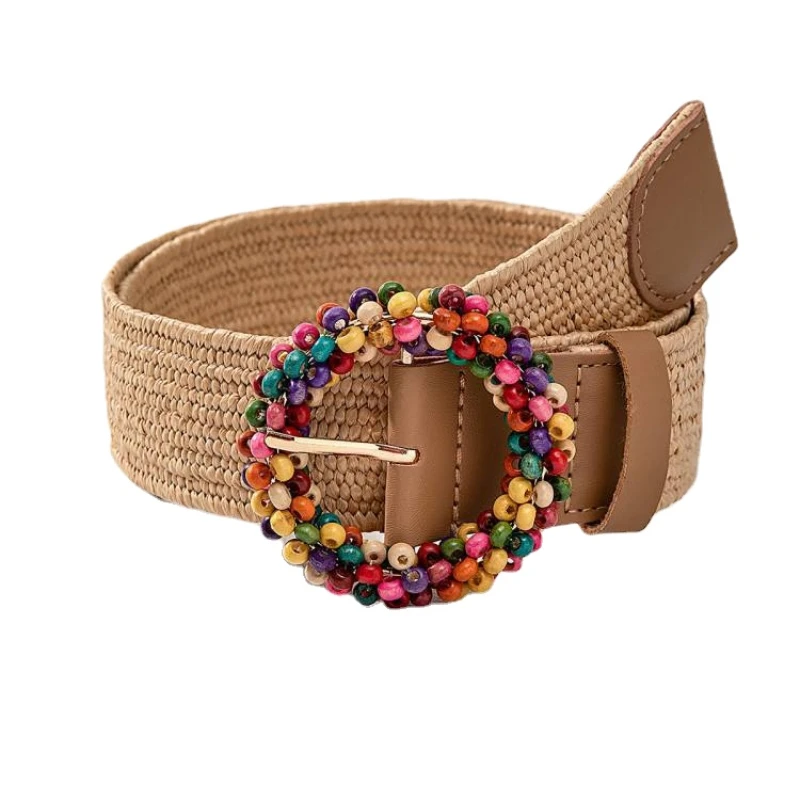New Color Bead Grass Belt Bohemian Beach Style Versatile Dress Belts ...