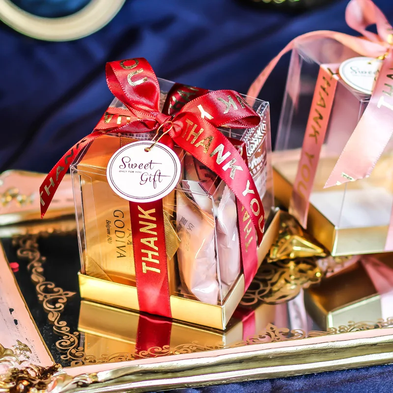 10/20/50pcs PVC Transparent Candy Gift Box Birthday Wedding Favor ...