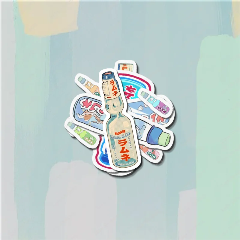 Ramune-Japanese-Soda-Bottle-5PCS-Stickers-for-Living-Room-Bumper-Anime ...