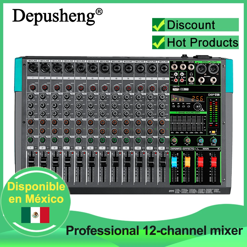 Professional-Audio-Mixer-Depusheng-MG12-12Channel-Sound-Board-Console ...