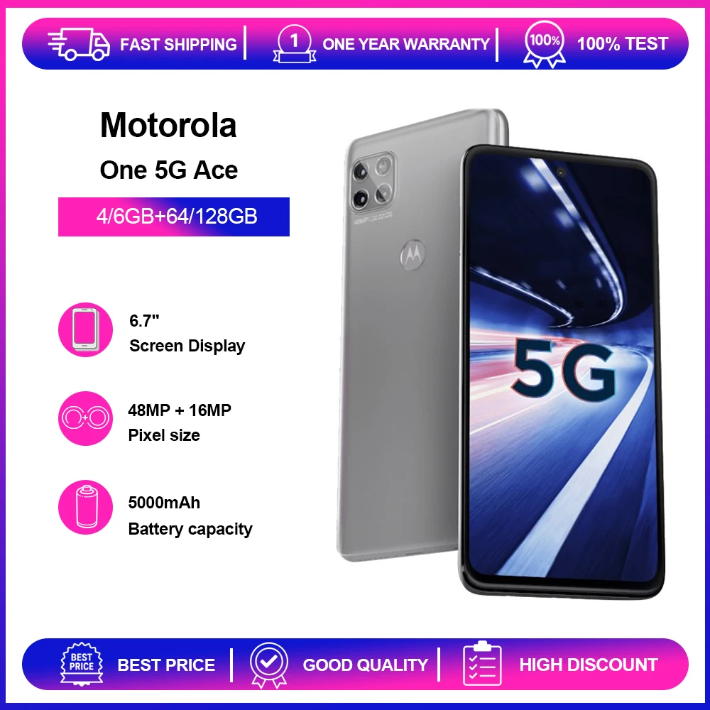 Original Motorola One 5G Ace XT2113 5G Mobile Phone 6.7 IPS LCD, HDR10 ...