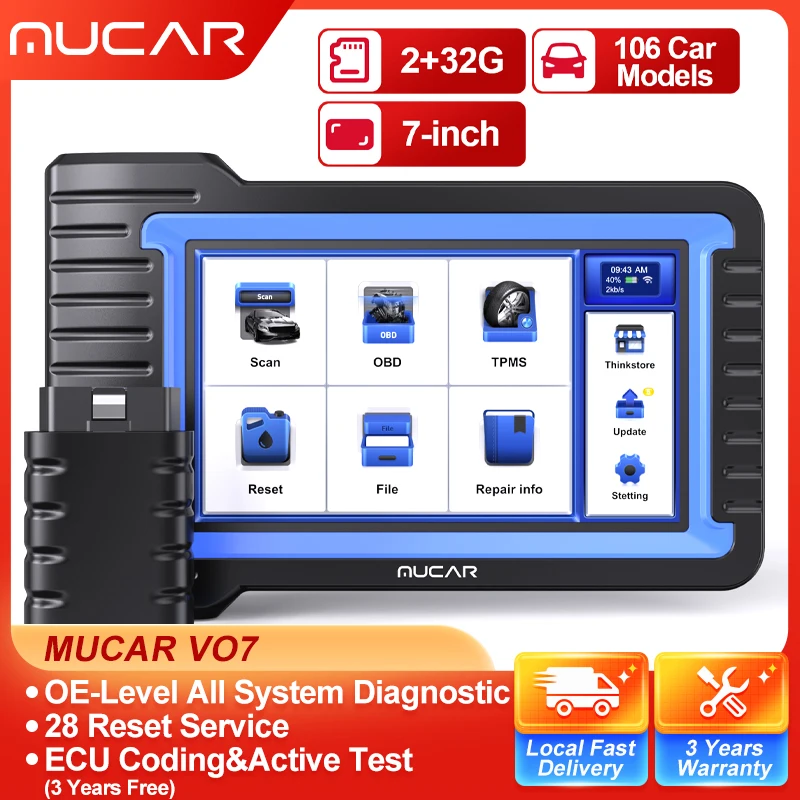 MUCAR VO6/VO7 Professional Car Diagnostic Tools All System Automotive Obd2 Scanner OBD Auto ...