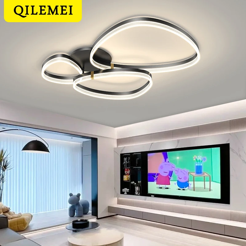 Modern Dimmable Artistic Elliptical Circle LED Ceiling Lamp For Living ...