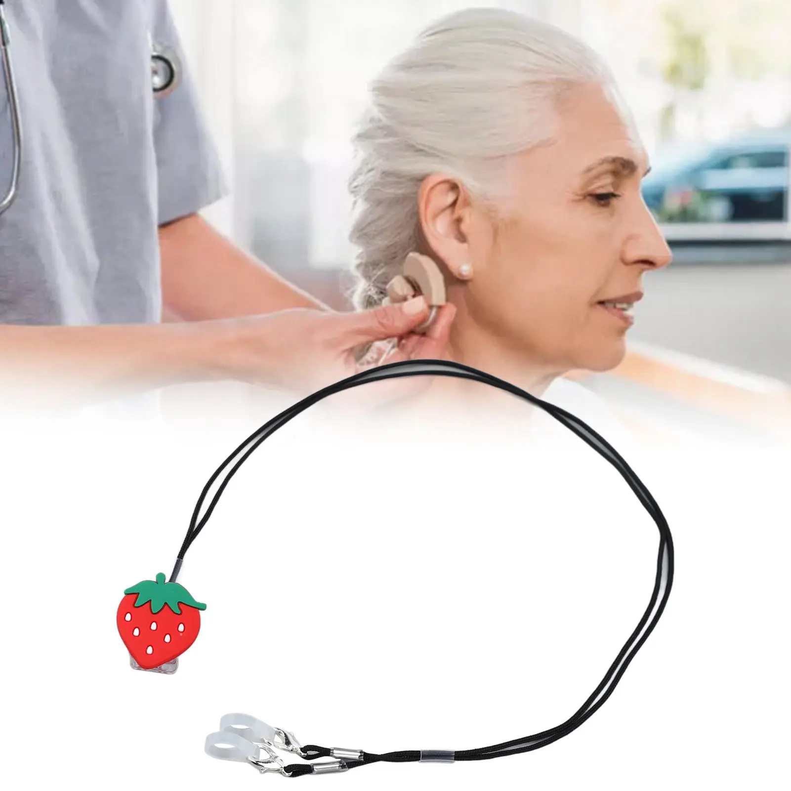Hearing Aid Lanyard Fixation Lovely Plastic Ergonomic Strawberry Shaped ...