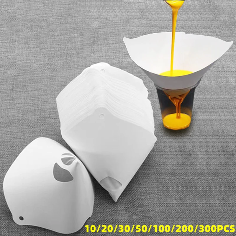 50/100pcs Mesh Paper Paint Strainers Paper Paint Conical Strainers Mesh ...
