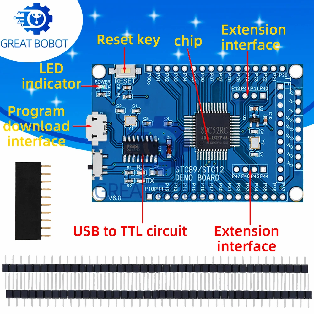 51 SCM Minimum System Board STC89C52 STC51 STC89C52RC Core Development ...
