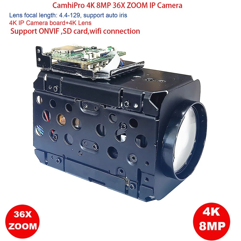 Camhi 광학 줌 IP 카메라, 자동 IRIS P2P ONVIF 소니 IMX415 와이파이 SD 256GB IP 카메라, 4K ...