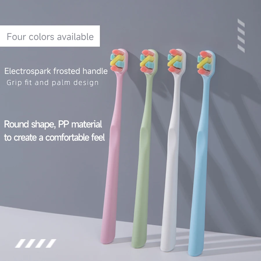 Four-color adult toothbrush, individually packaged, soft and dense ...