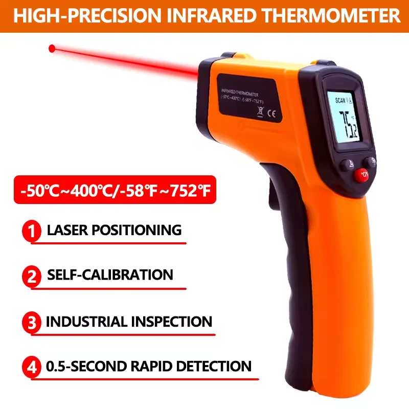 2026New Infrared Thermometer Handheld Temperature Gun Non-Contact Laser ...