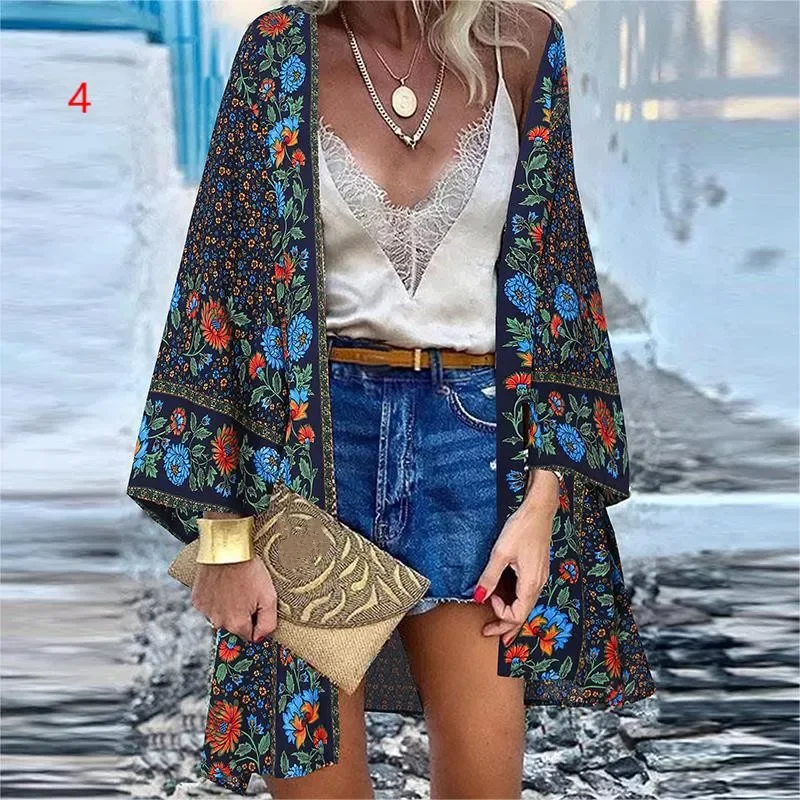 Fashion-Print-Coat-Blusas-Summer-Beach-Jacket-Women-Casaco-Casual-Coat ...