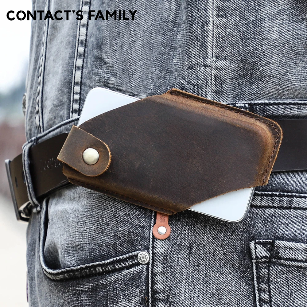 CONTACTS-FAMILY-100-Nubuck-Leather-Men-Phone-Waist-Case-Bag-Magnetic ...